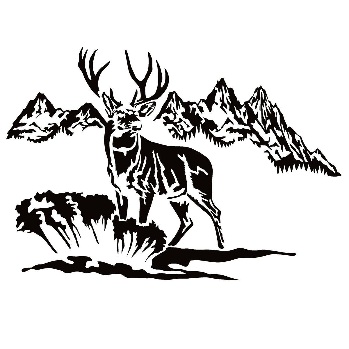 Deer Hunting Scene Decal - Unique Hunting Scene Sticker for Decor ...