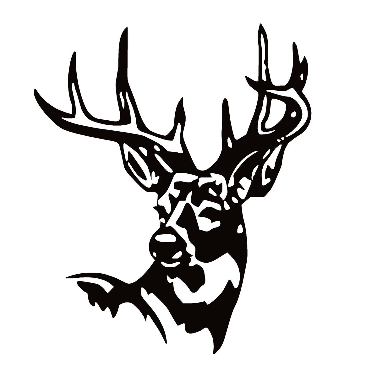 Buck Head Sticker – Deer Head Window Vinyl Decal for Cars & More 1290 ...