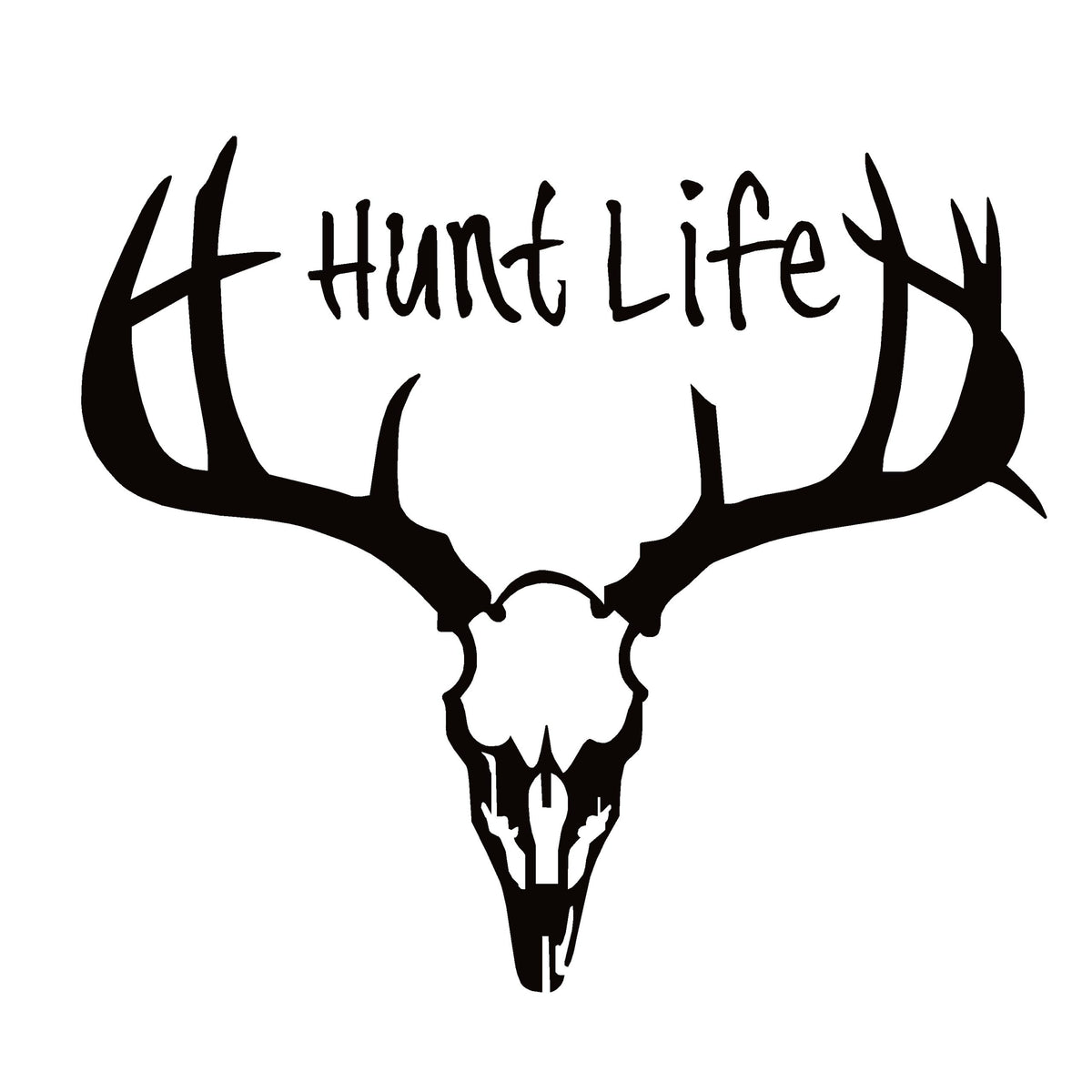 Hunt Life Deer Decal – Dead Head Deer Skull Vinyl Sticker - 1291 ...