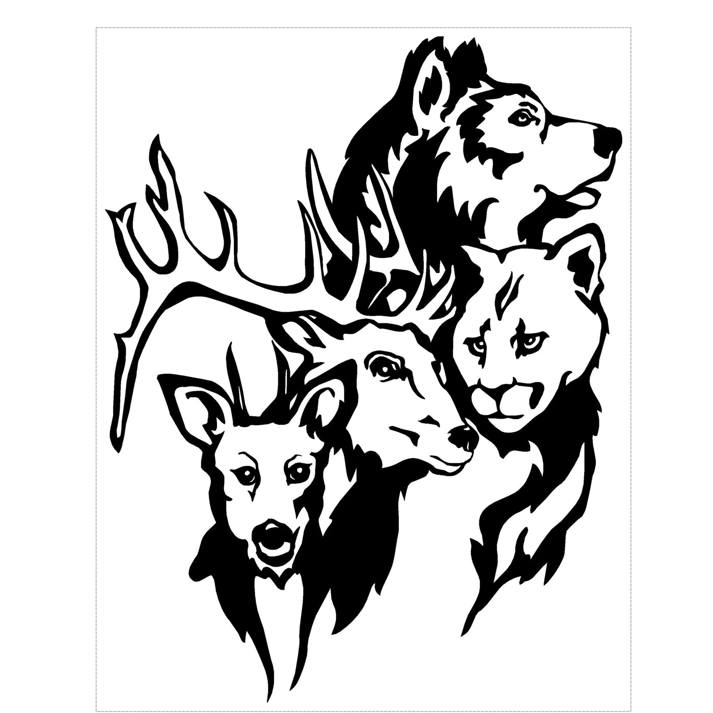 Collage Hunting Decal – Multi Hunting Vinyl Window Sticker - 1402 ...