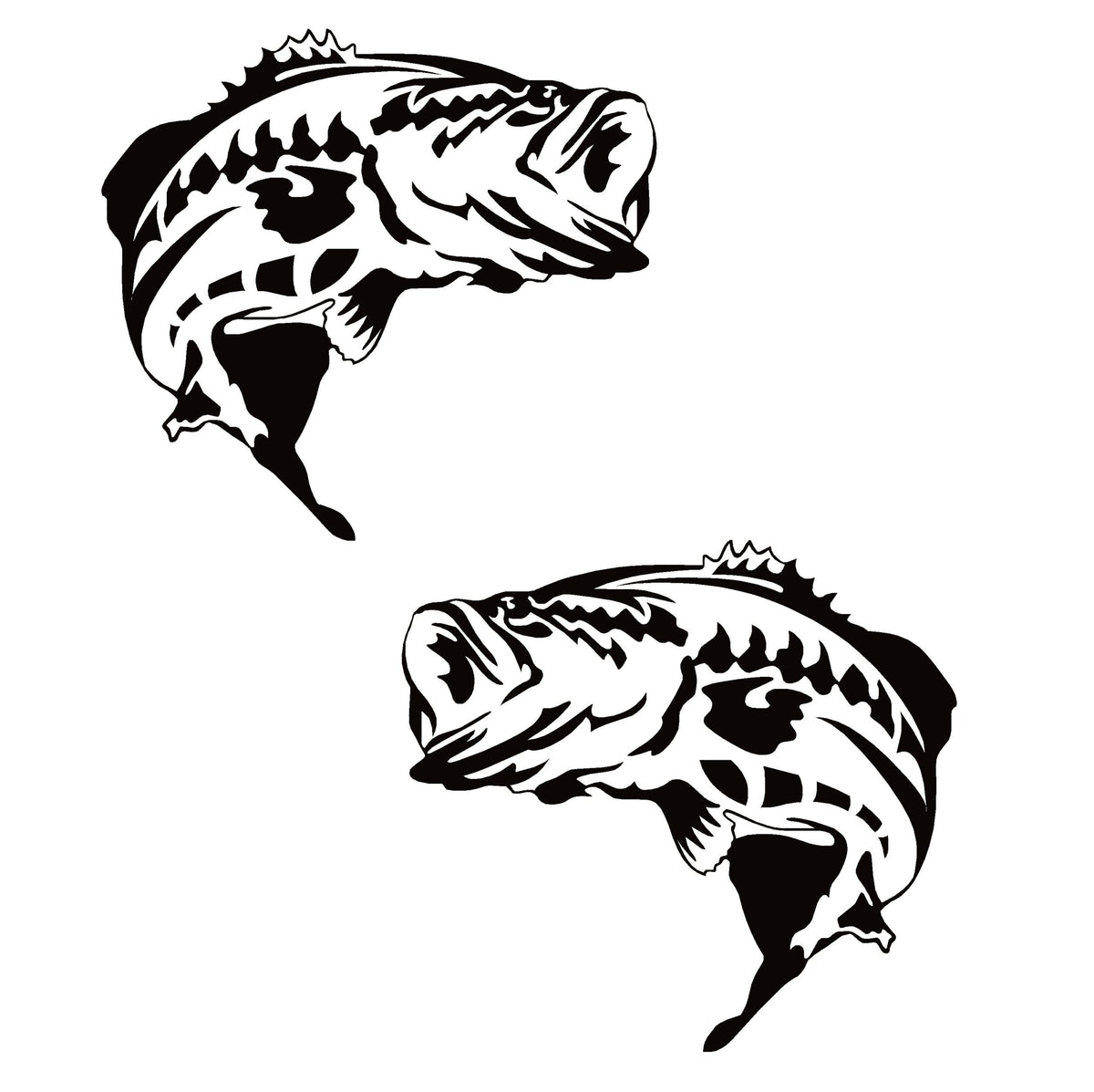 Large Mouth Bass Decal - Large Mouth Bass Pair Decal for Fishing ...