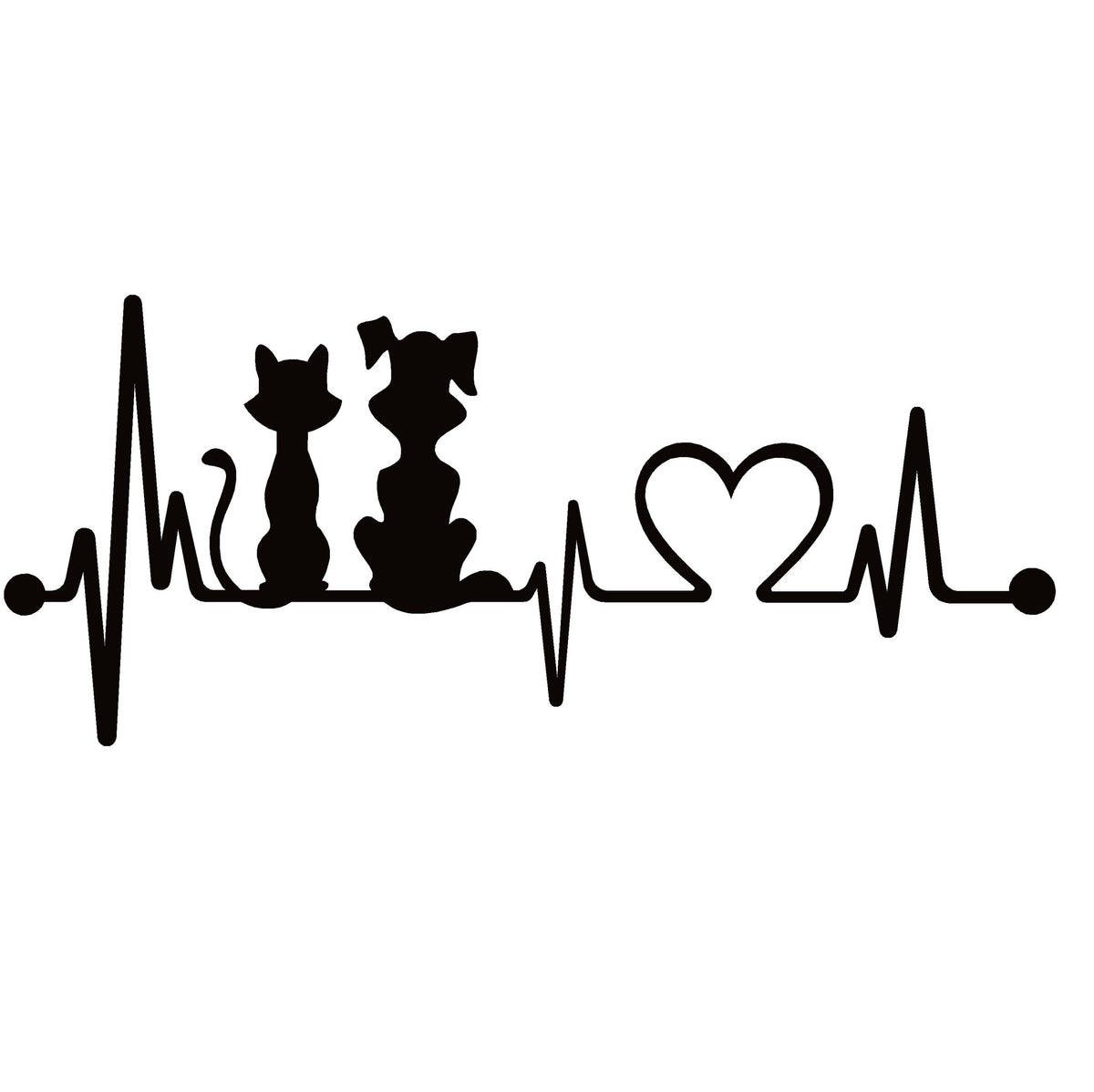 Dog Cat Heartbeat Decal - Lifeline Sticker for Pets - 7209 — Waterfowl ...