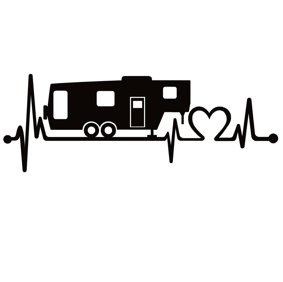 5th Wheel Camper Decal - Love Heartbeat Lifeline Sticker for Campers ...