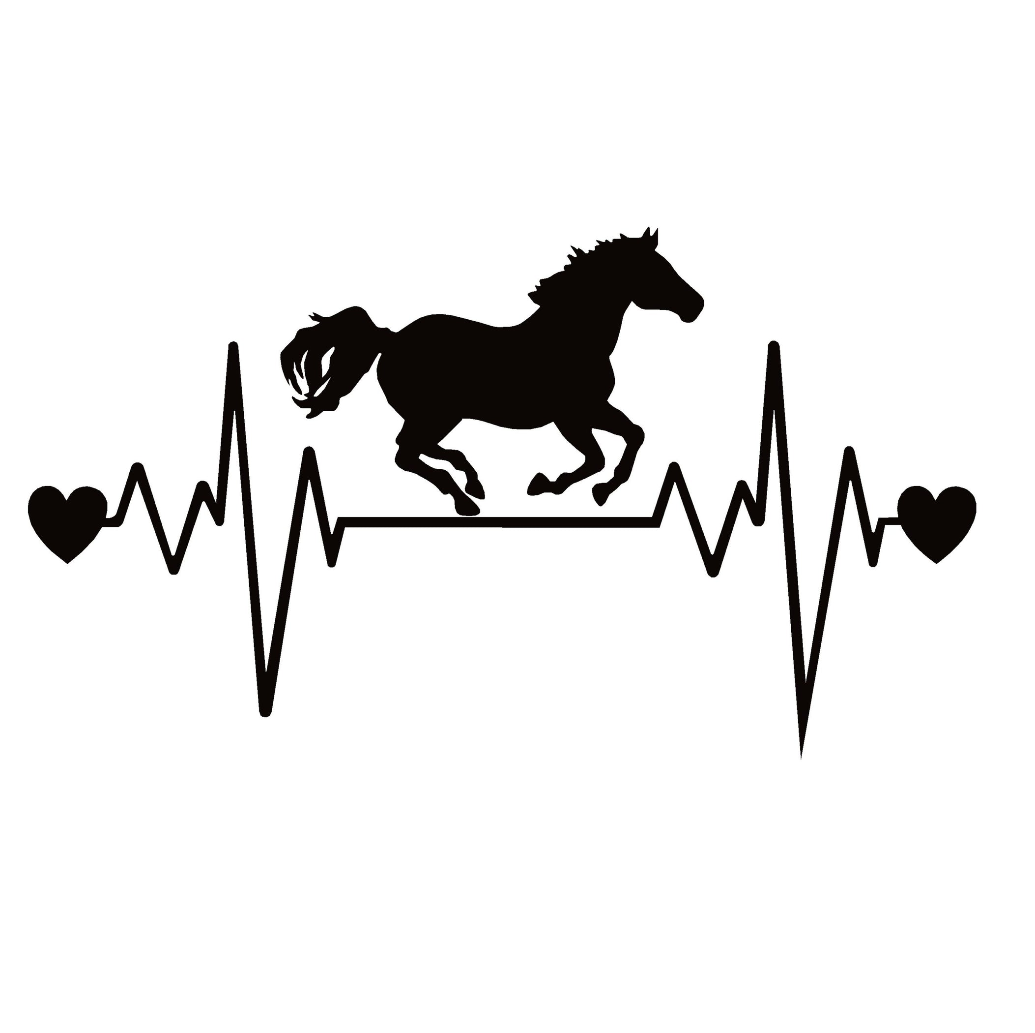 Horse Heartbeat Decal - Horse Running Heartbeat Lifeline Sticker 7308 ...