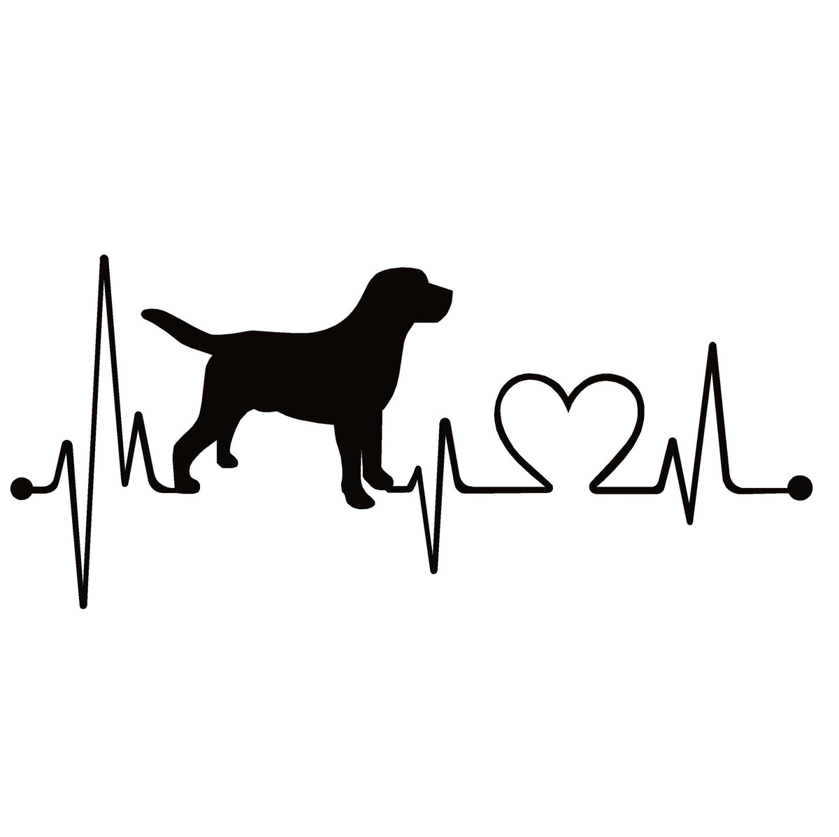 Labrador Retriever Heartbeat Decal - Lifeline Dog Sticker - 7325 ...