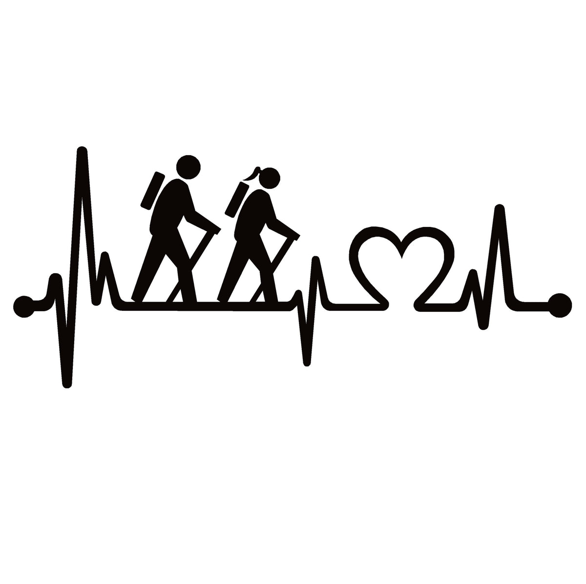 Hiking Love Lifeline Decal - Woman and Man Hiking Love Lifeline ...
