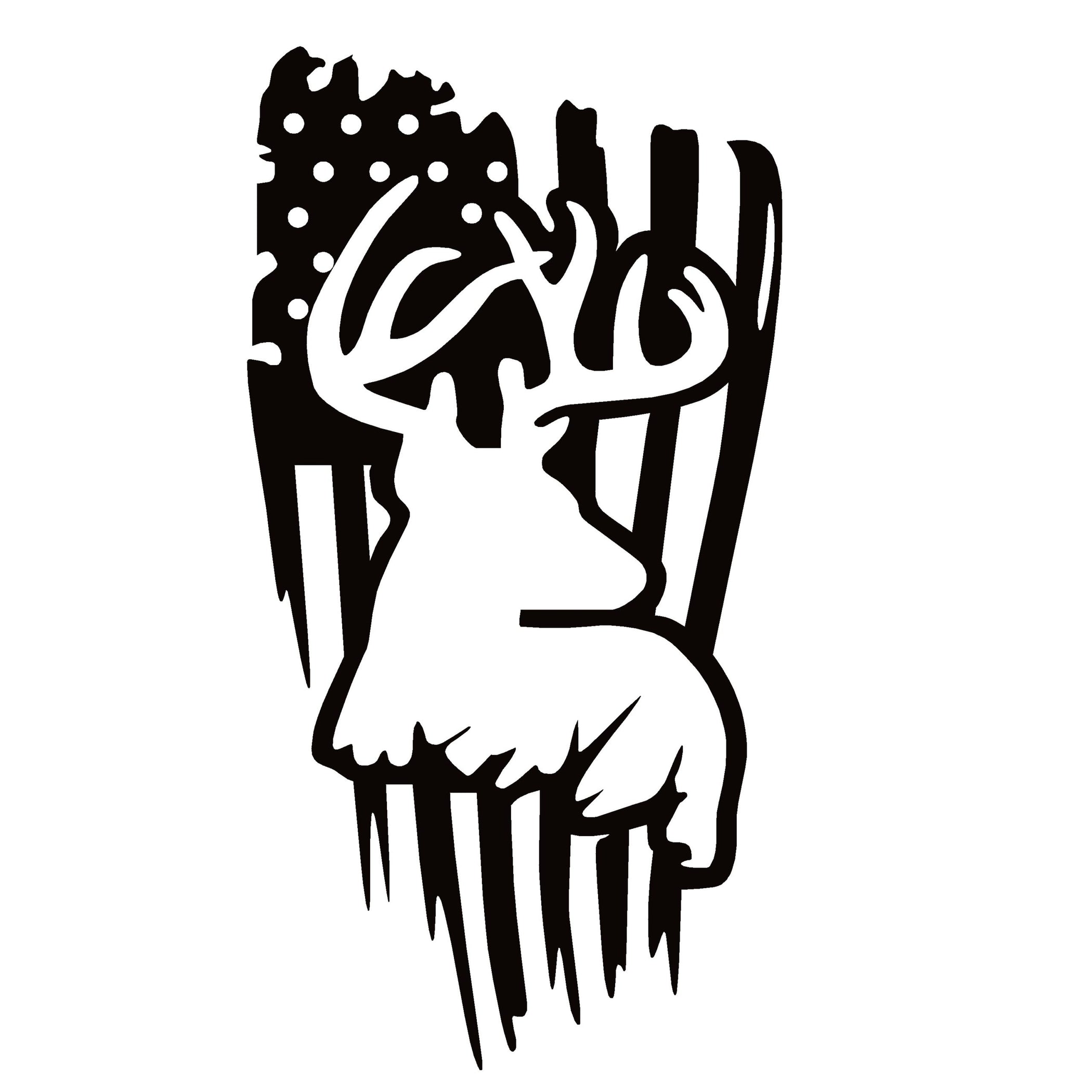 Deer Buck Decal - Deer Buck Head USA Flag Decal – 7417 — Waterfowl Decals