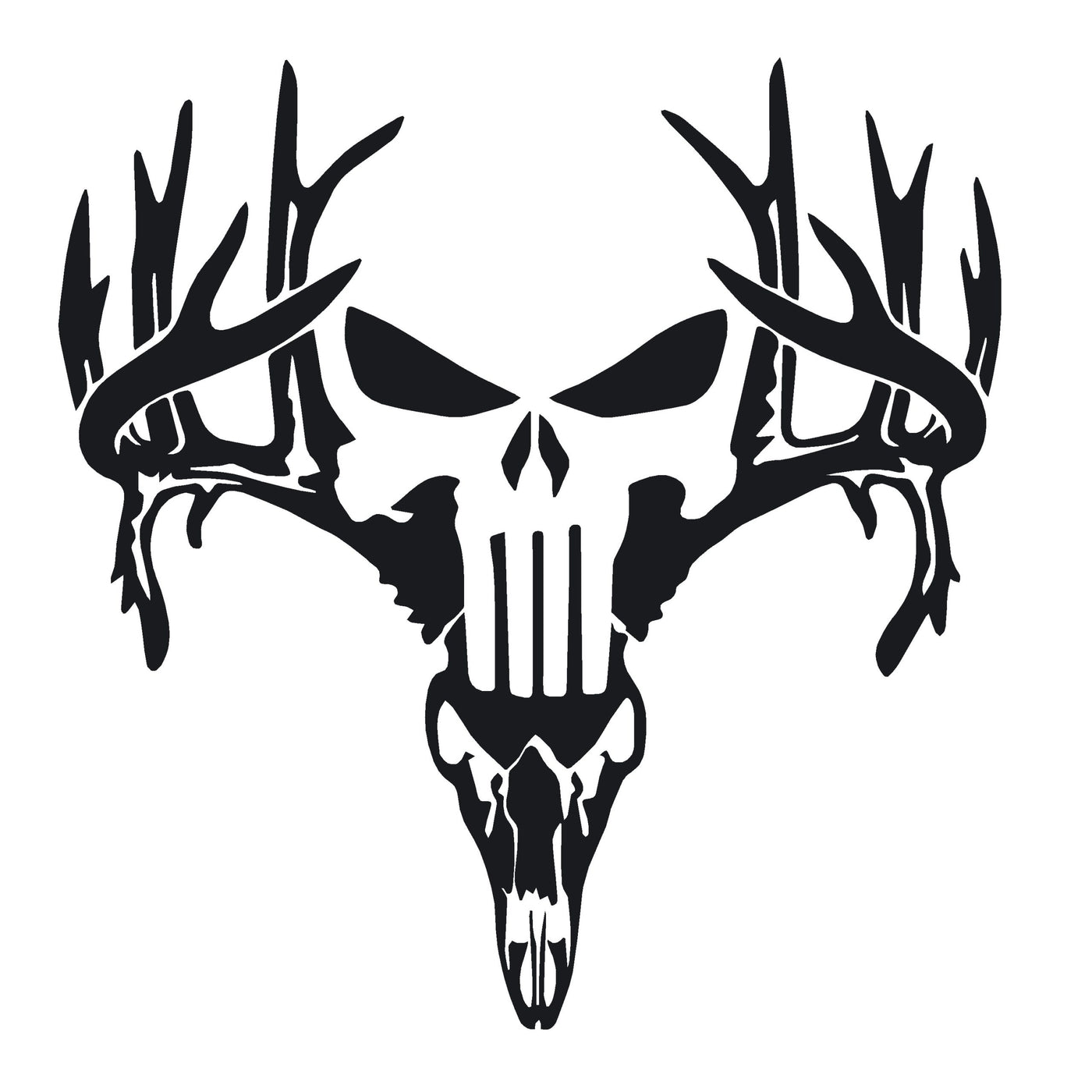 Punisher Hunting Decal – Dead Head Deer Skull Vinyl Sticker - 7439 ...