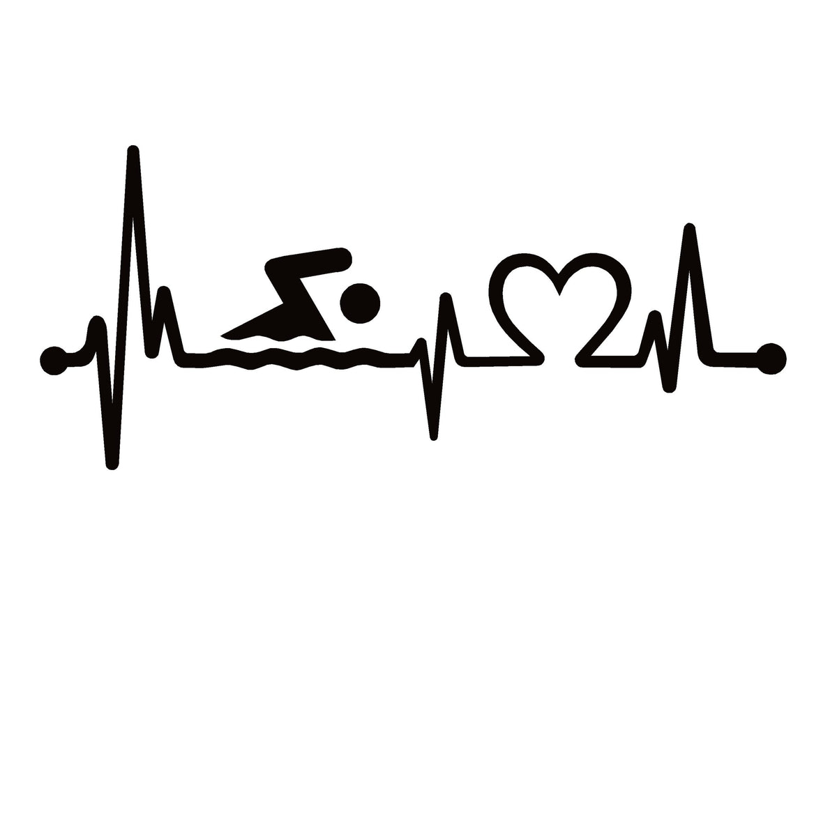 Swimmer Love Lifeline Sticker - Swimming Love Lifeline Decal 7441 ...