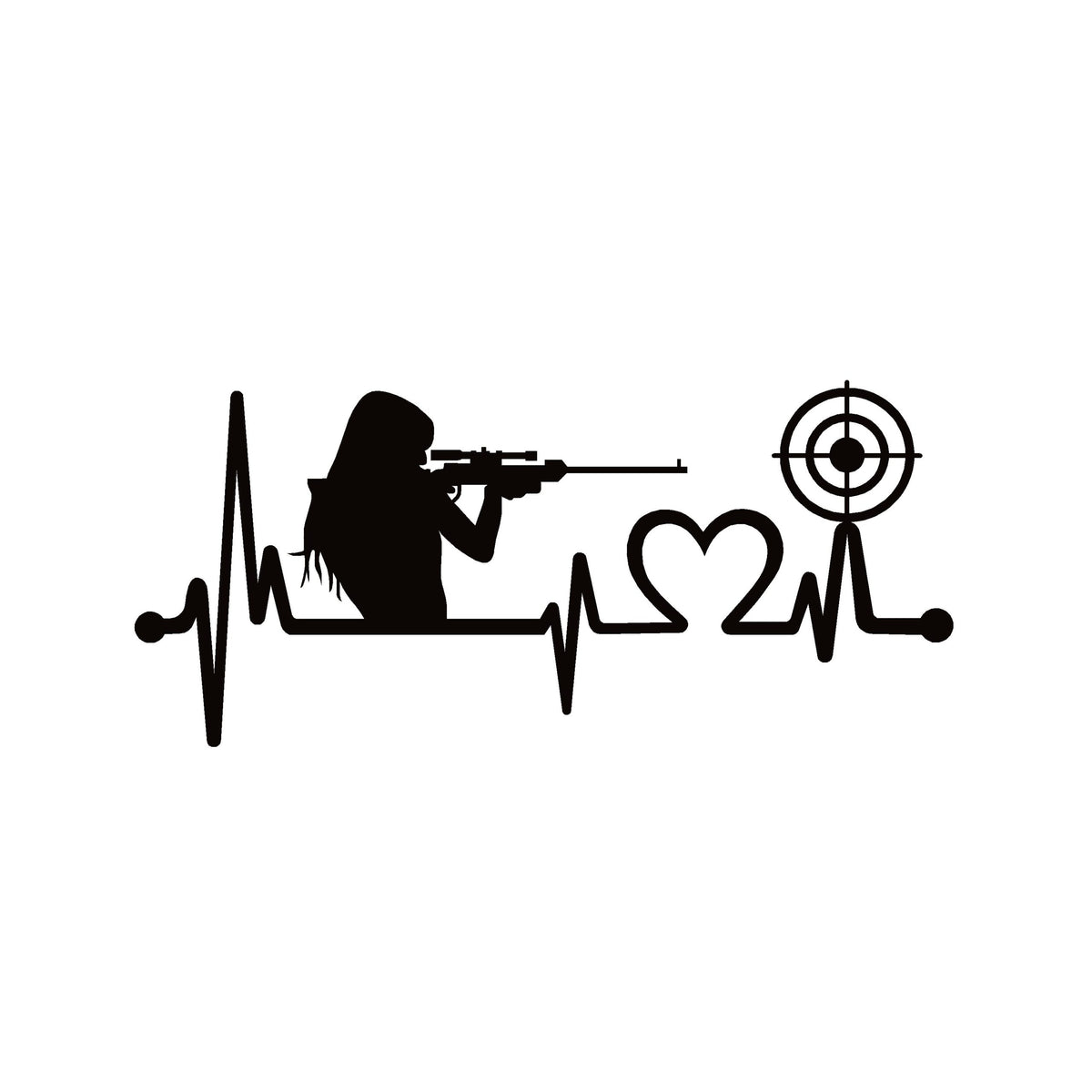 Female Target Shooting Decal - Lifeline Rifle Window Sticker 7446 ...
