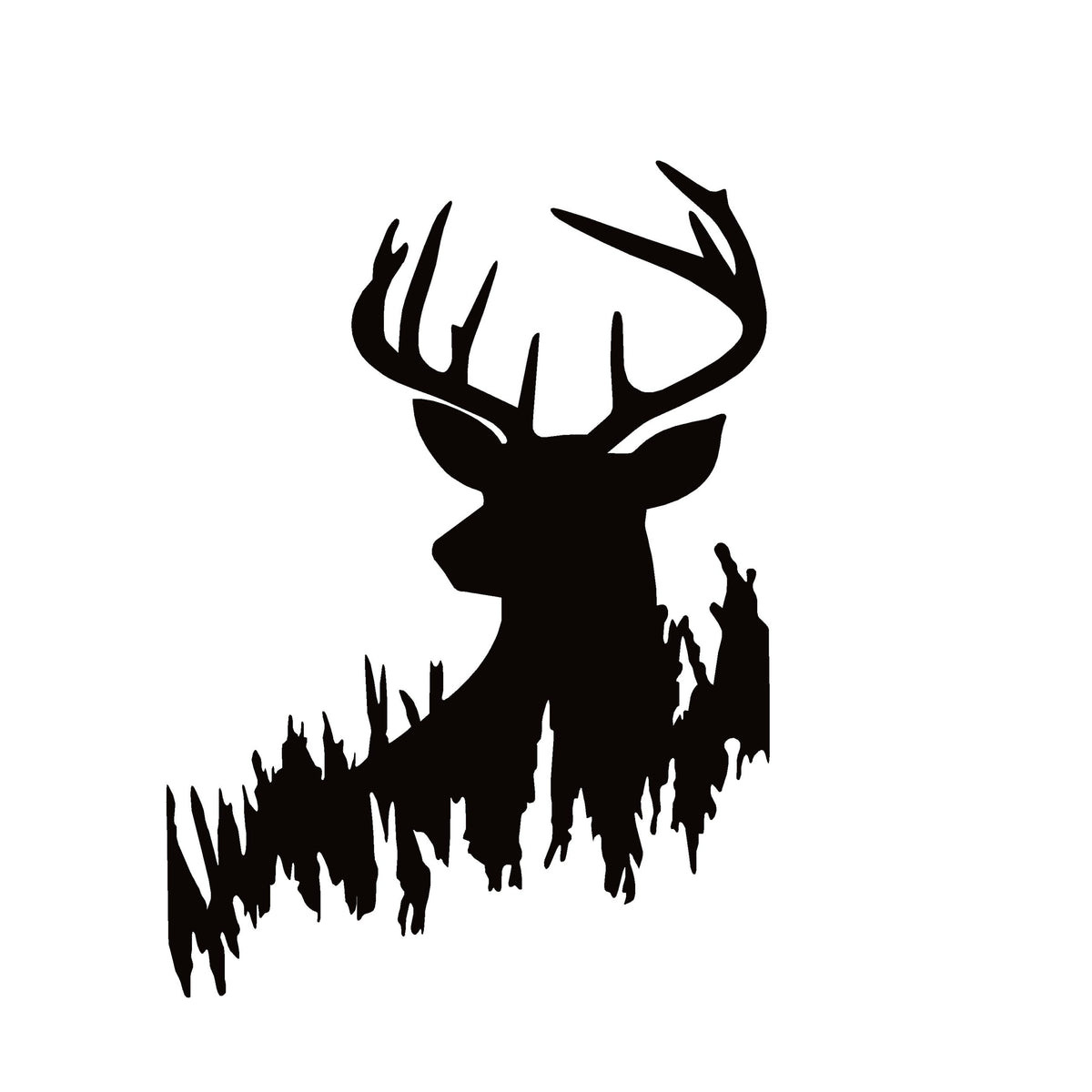 Deer Buck Head Decal - Window Sticker of Buck Head in Grass - 7500 ...