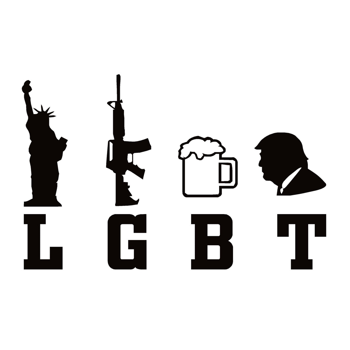 LGBT Sticker - Liberty, Guns, Beer, Trump Vinyl Window Decal - 7515 ...