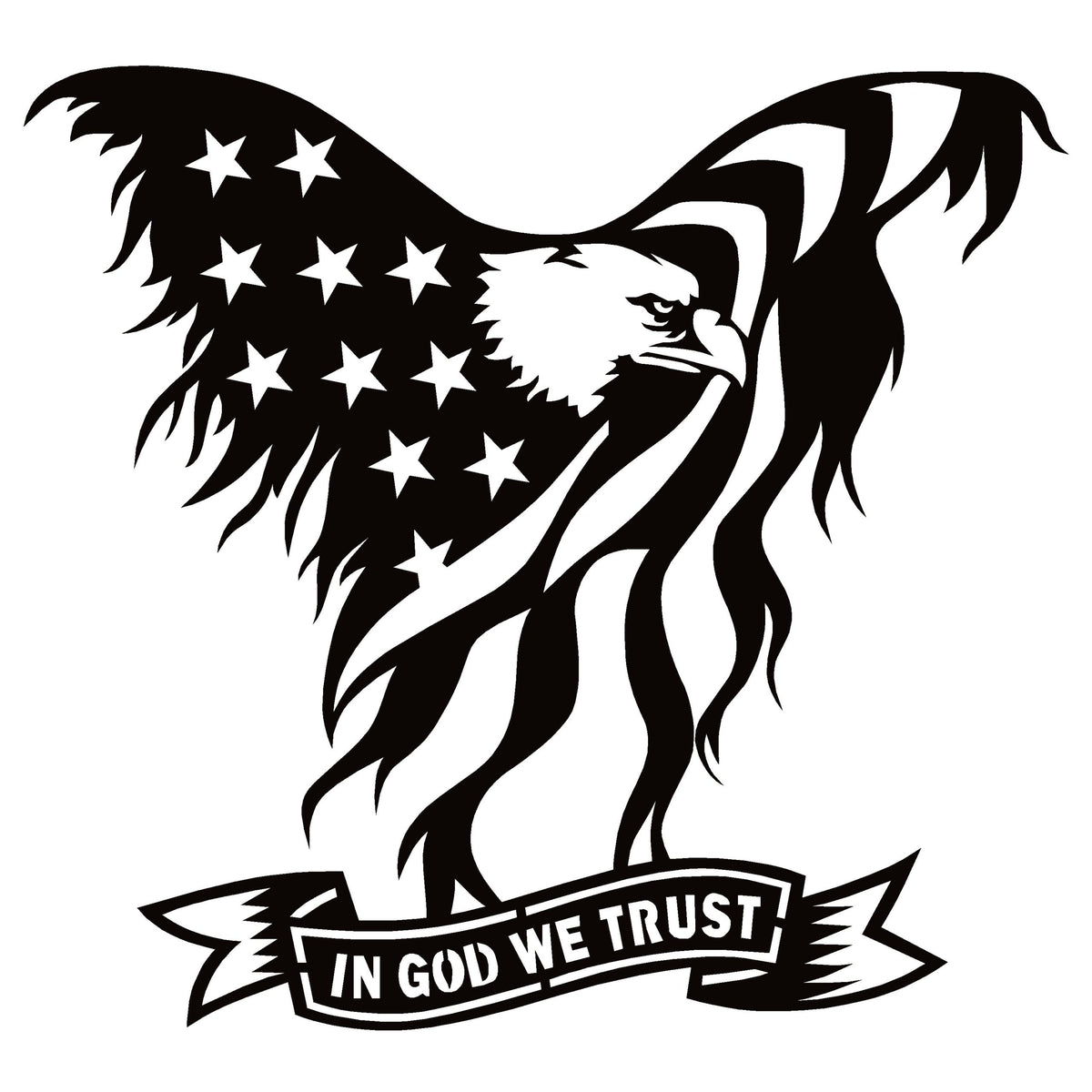 Flying Bald Eagle American Flag Decal – Patriotic Vinyl Sticker ...