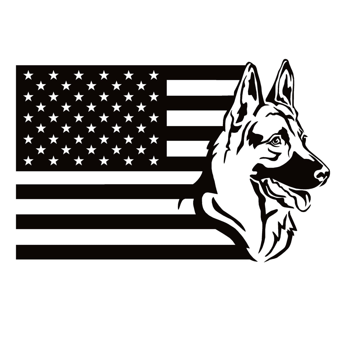 German Shepherd USA Flag Decal – GSD Dog Window Sticker – 7585 ...