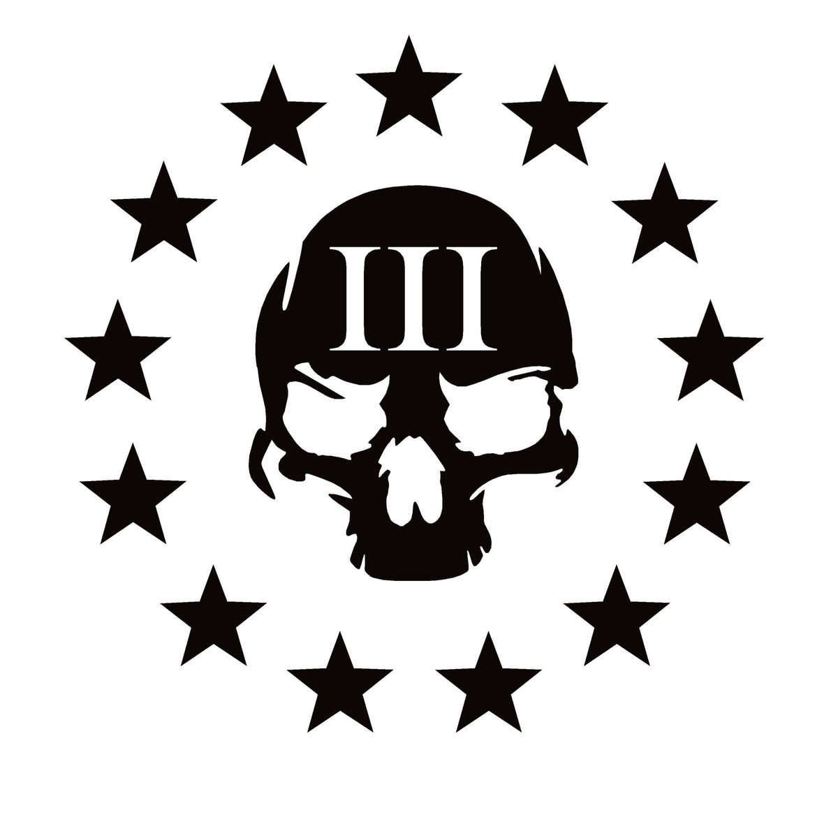 3 Percenter Skull Decal | Patriotic III Percent Vinyl Window Sticker ...