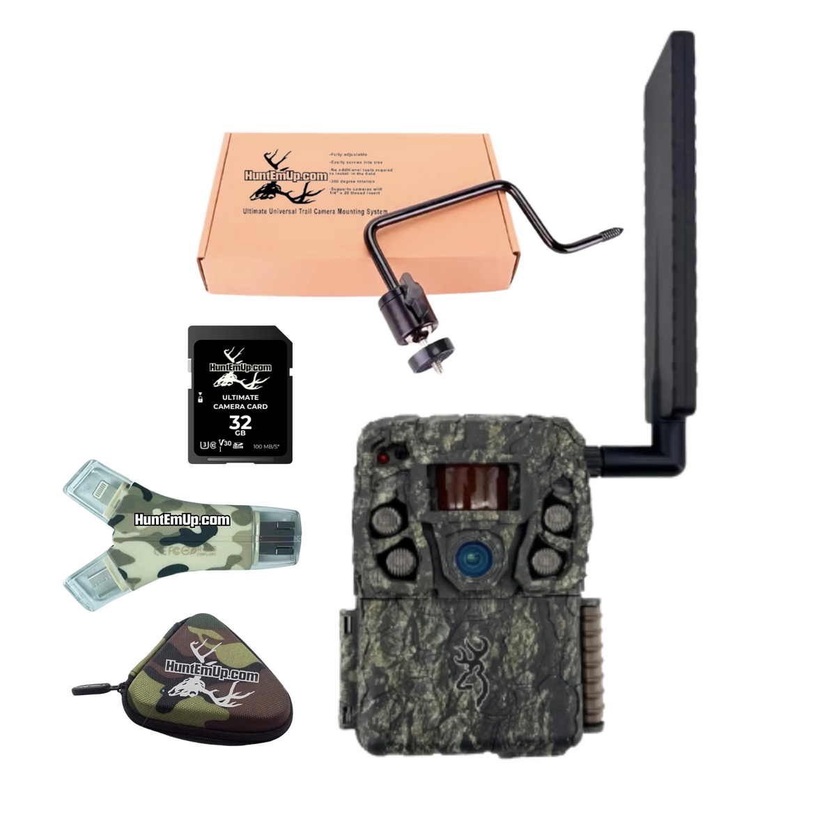 Browning Defender Vision Pro AI and HuntEmUp Universal Mounting System with HEU 32GB SD Card ...