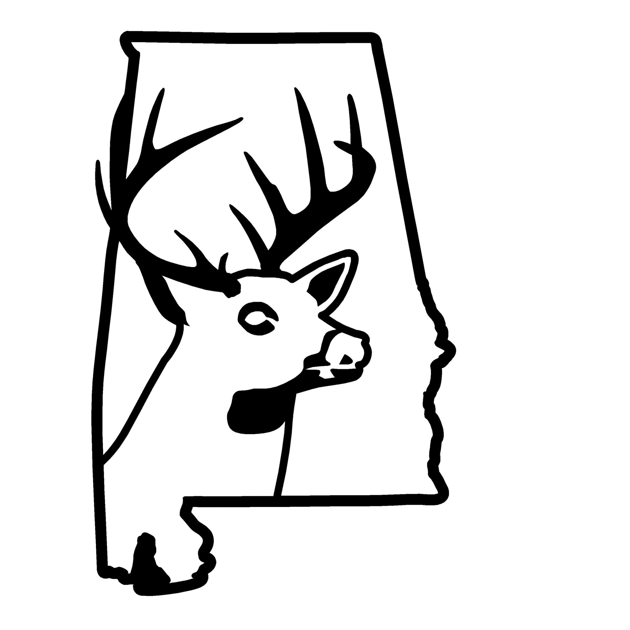 Alabama Deer Hunting Decal – State Outline Vinyl Sticker - DSAL1 ...