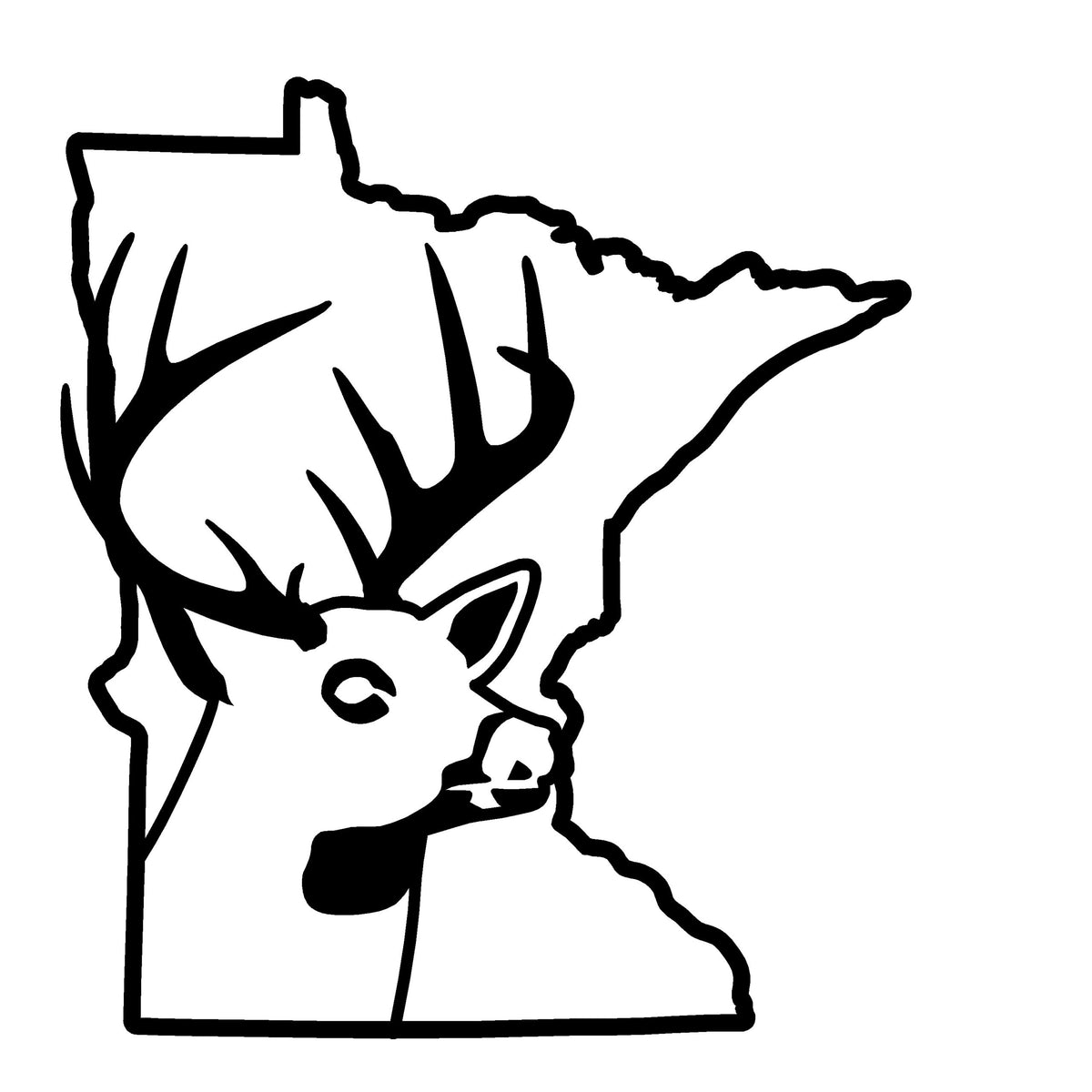 Minnesota Deer Hunting Decal – State Outline Vinyl Sticker - DSMI1 ...