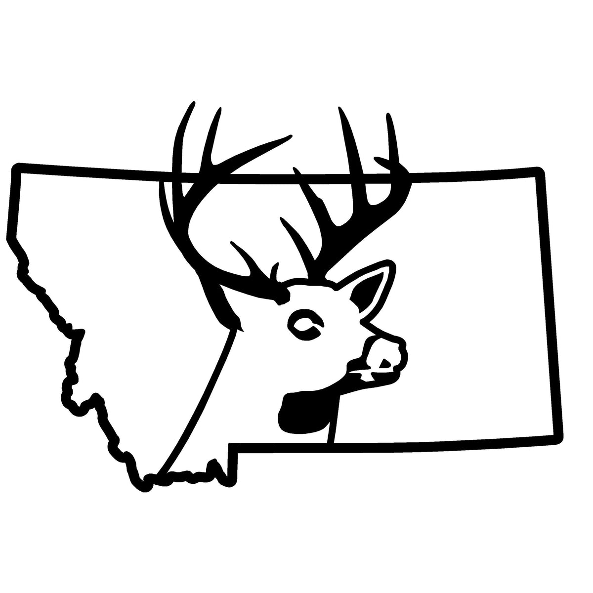 Montana Buck Hunting Decal - Montana Deer State Truck Window Sticker ...