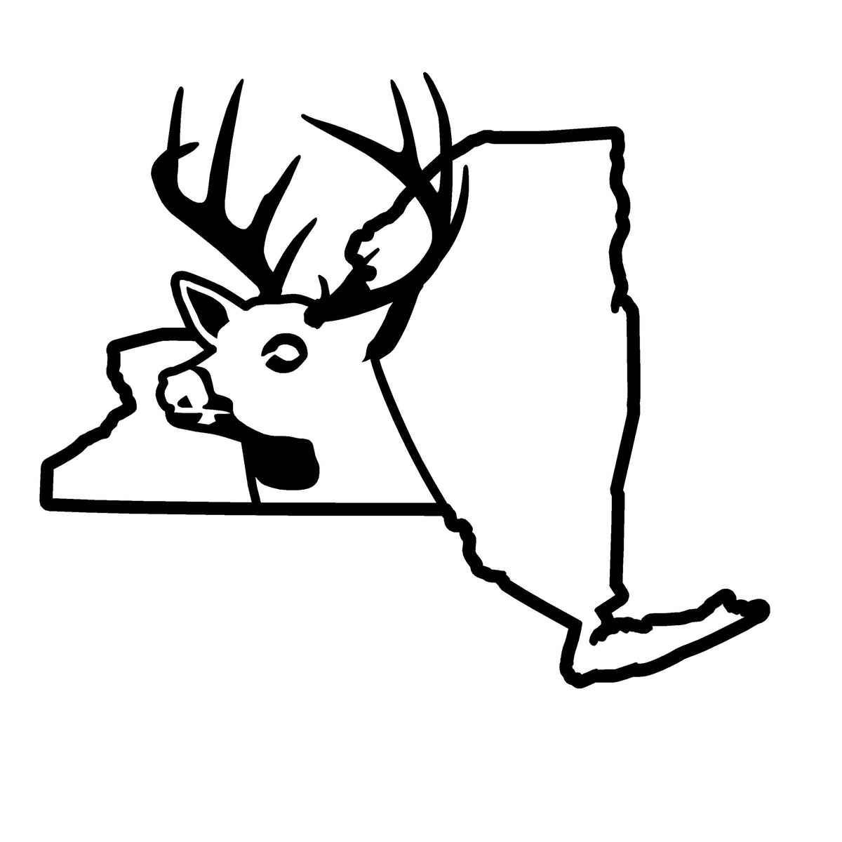 New York Deer Hunting Decal – State Outline Vinyl Sticker - DSNY1 ...