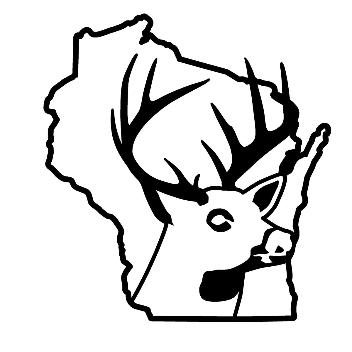 Wisconsin Deer Hunting Decal – State Outline Vinyl Sticker - DSWI1 ...