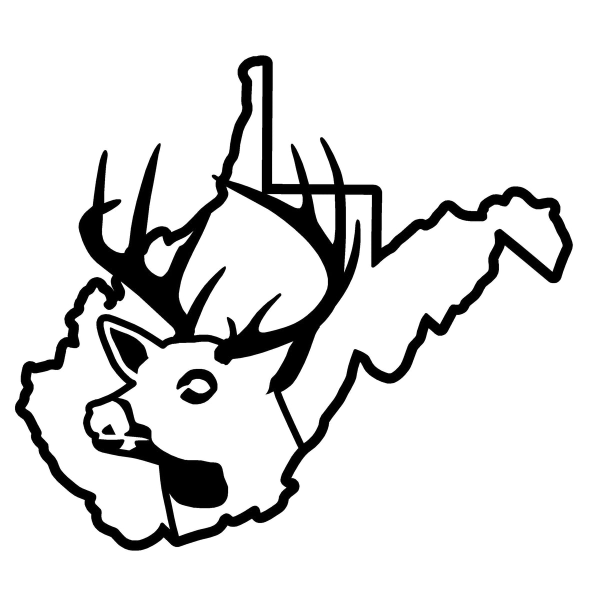 West Virginia Deer Hunting Decal – State Outline Vinyl Sticker - DSWV1 ...